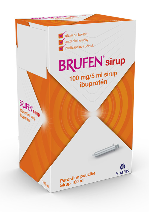 BRUFEN sirup sir (fľ.PET+striek.) 1x100 ml